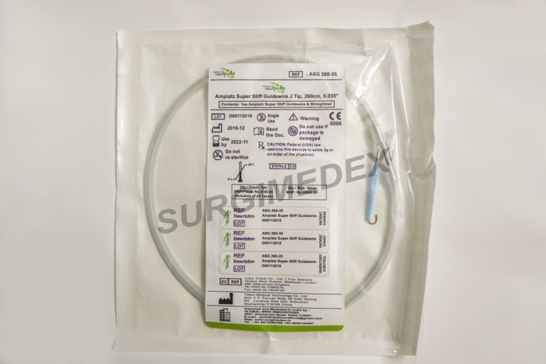 Amplatz Super Stiff Guidewire J tip 145Cms/260Cms 0.035in (Fixed ...